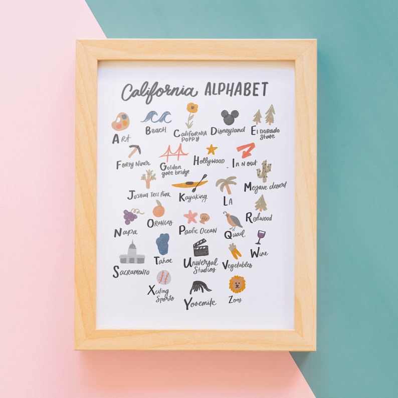 California Alphabet Art Print instant Download | Etsy