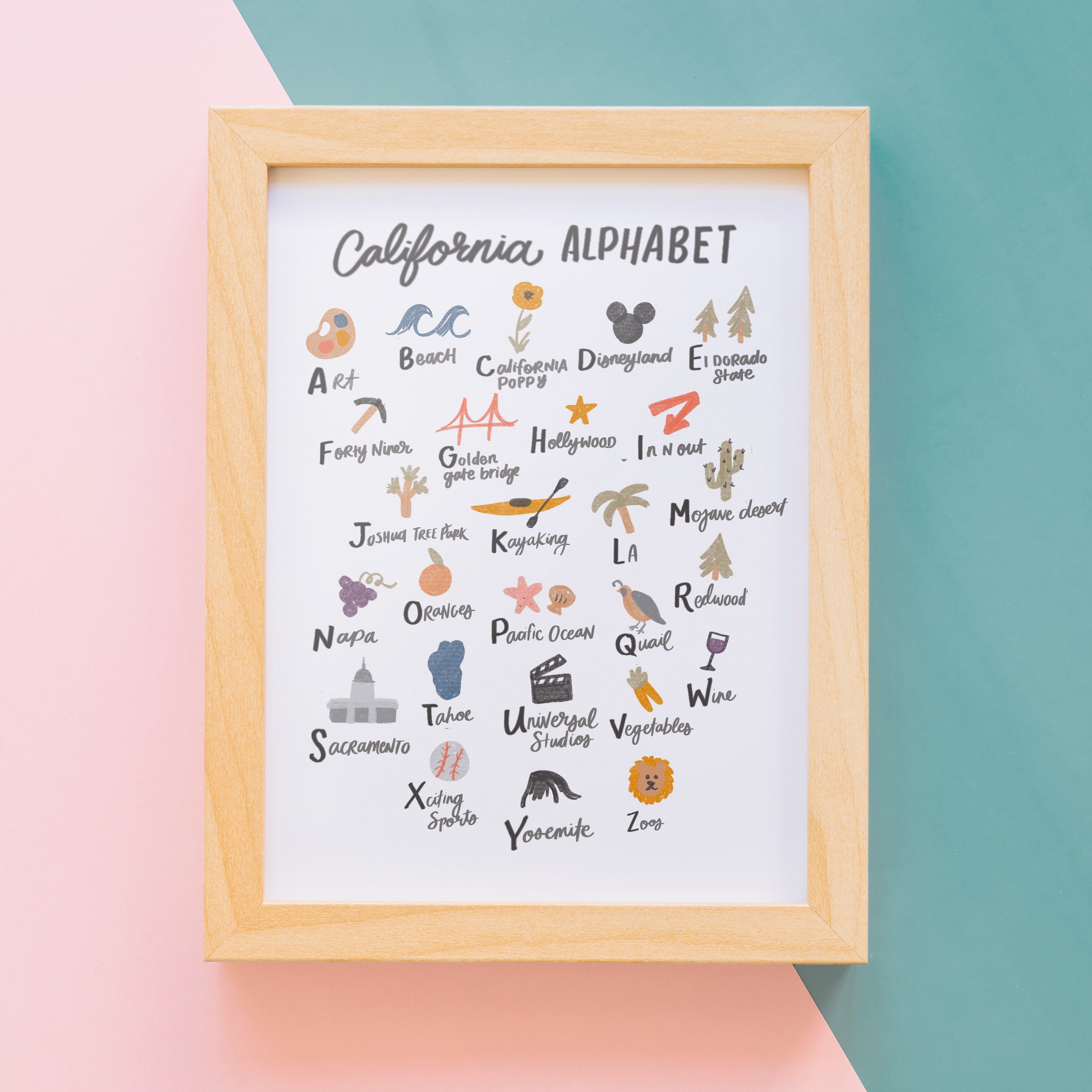 California Alphabet Art Print instant Download | Etsy