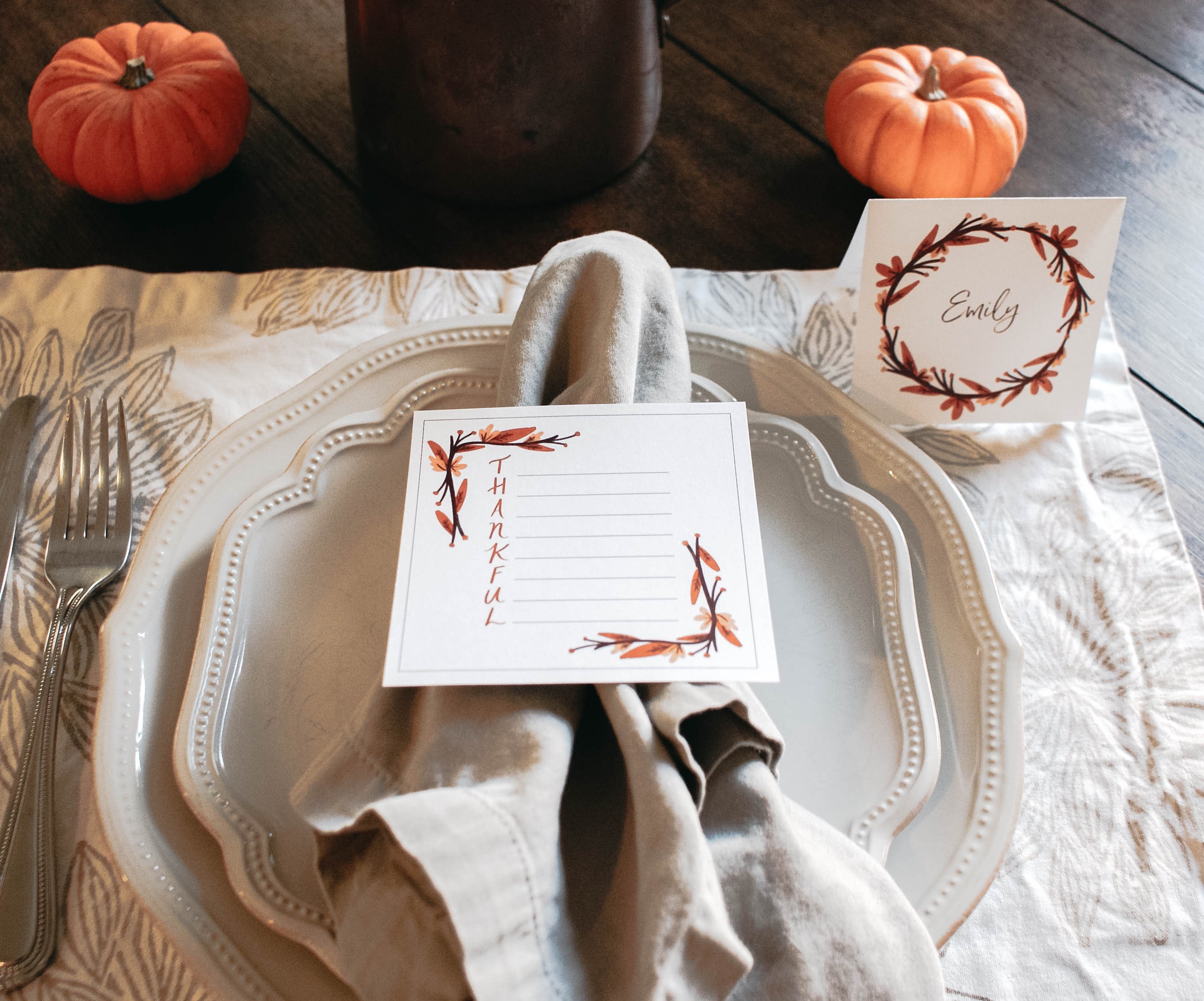 Interactive Thanksgiving Name Cards Printable Instant Download | Etsy