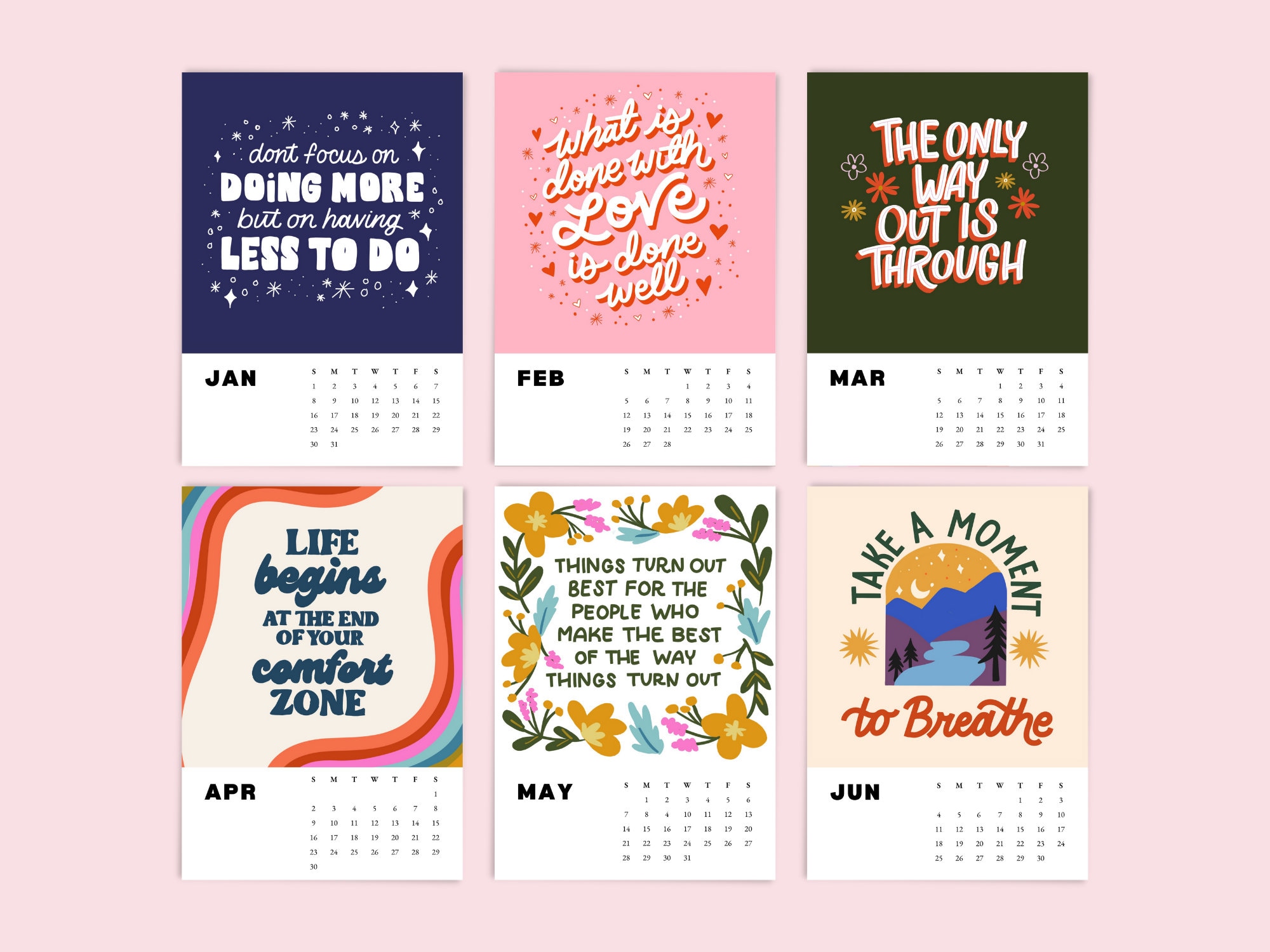Printable Inspirational Quotes Calendar 2023 - Etsy