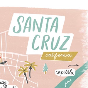 Santa Cruz Map Art- Printable - Etsy