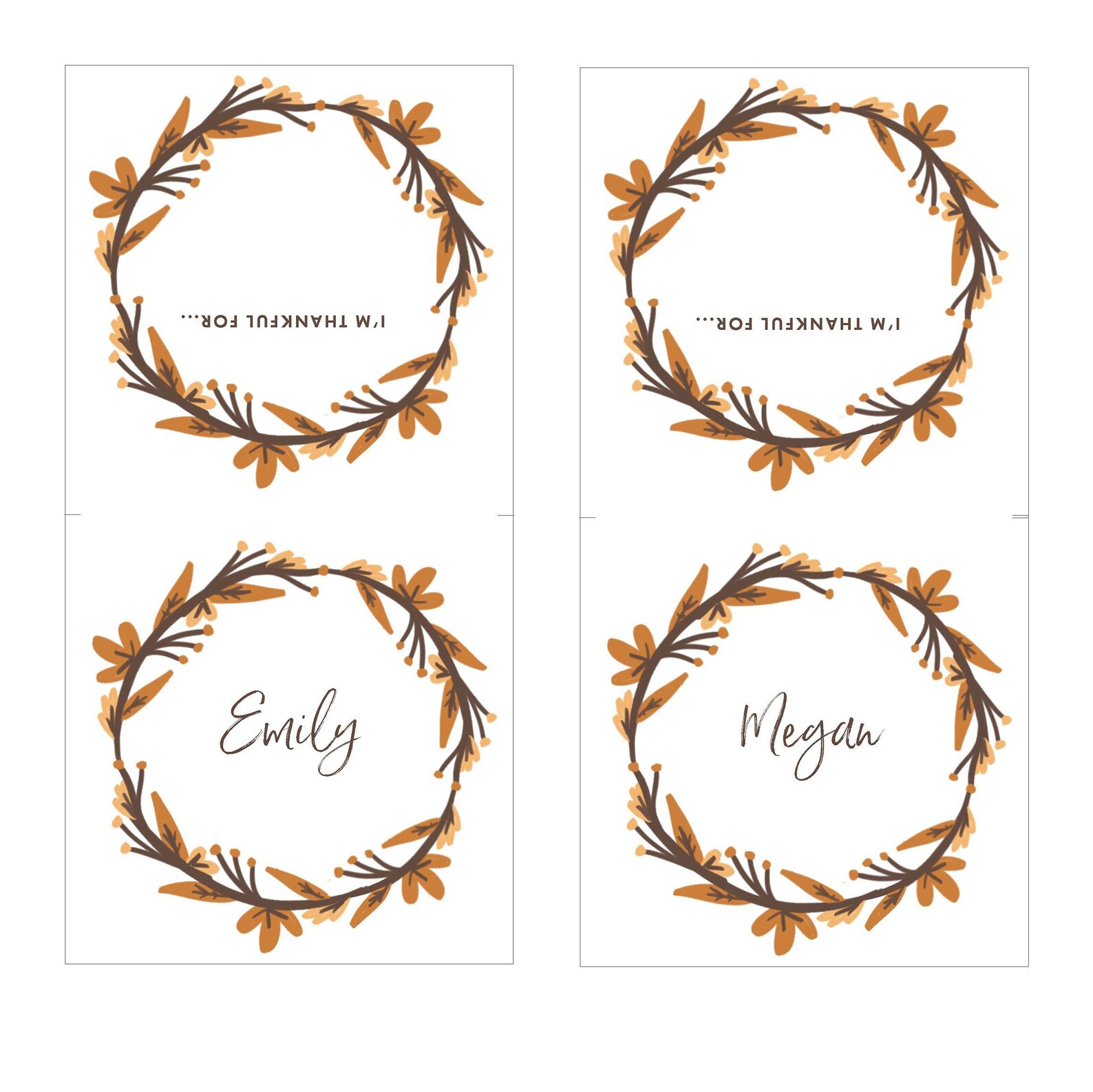 Interactive Thanksgiving Name Cards Printable Instant Download - Etsy