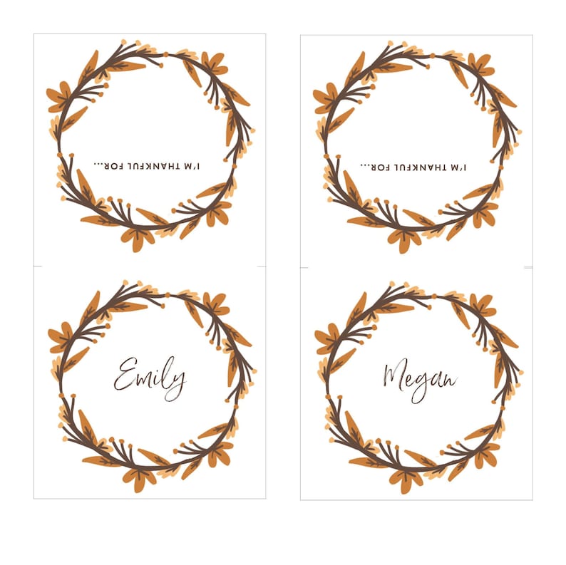 Interactive Thanksgiving Name Cards Printable Instant Download - Etsy