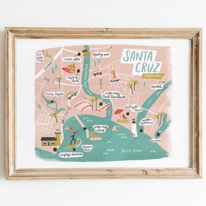 Santa Cruz Map Art- Print - Etsy