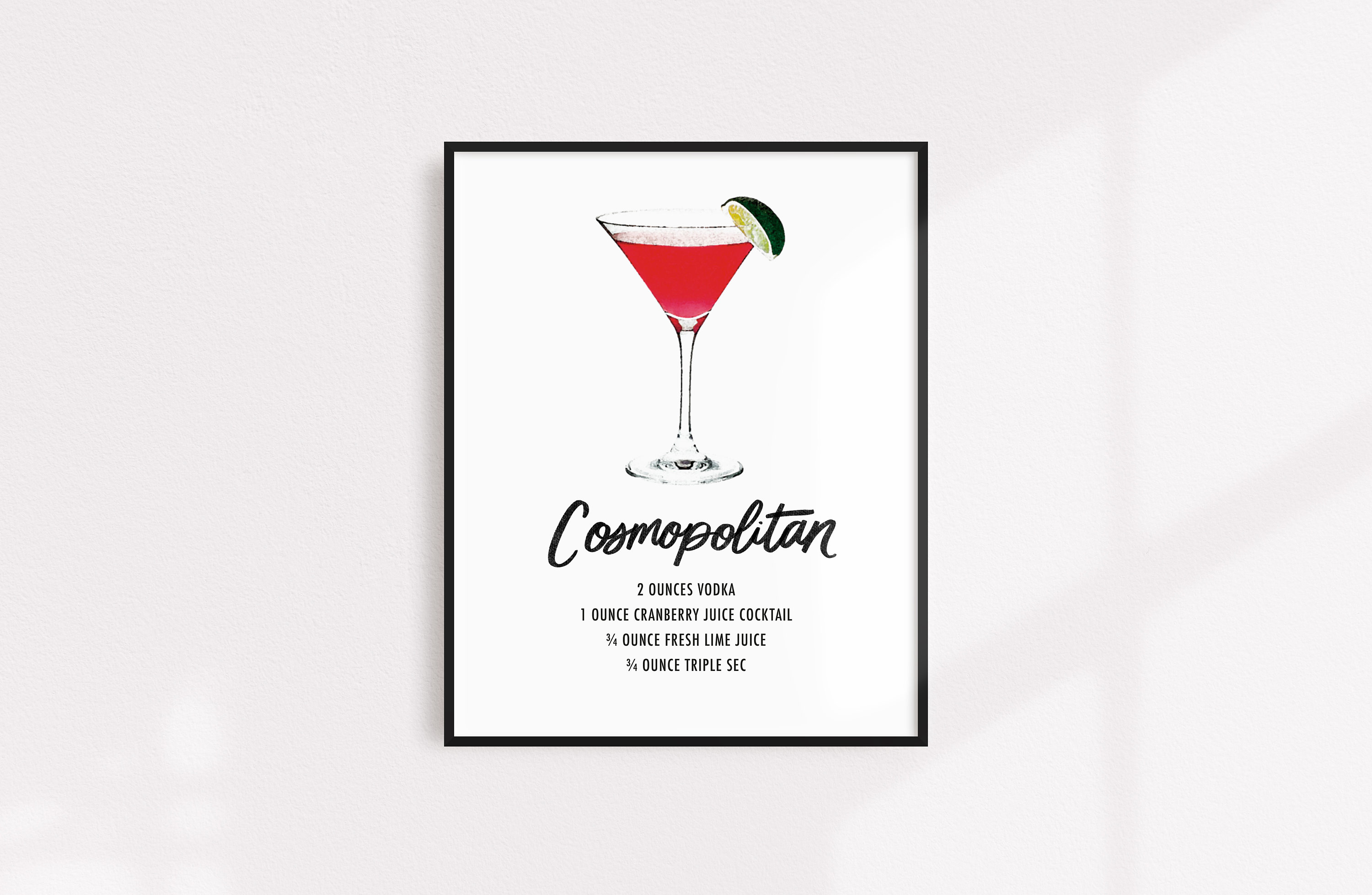 Cosmopolitan Drink Recipe Art Print-printable Instant Download - Etsy ...