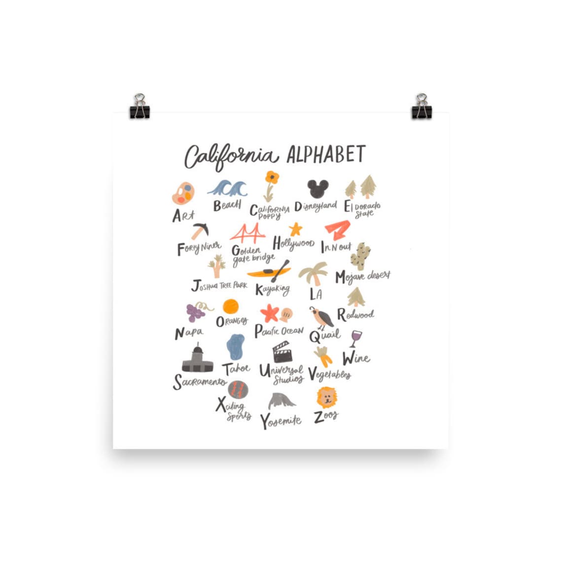 California Alphabet | Etsy