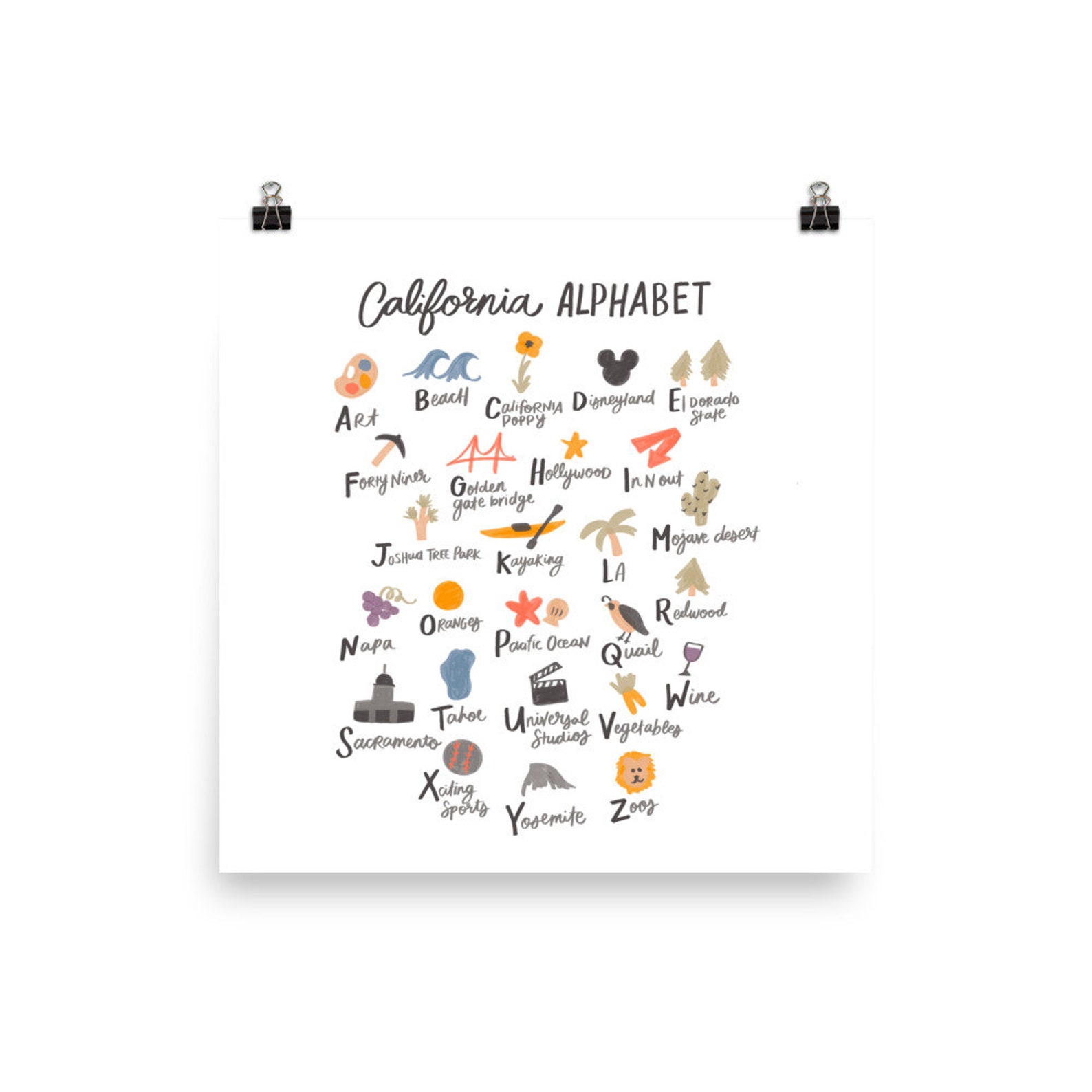 California Alphabet | Etsy