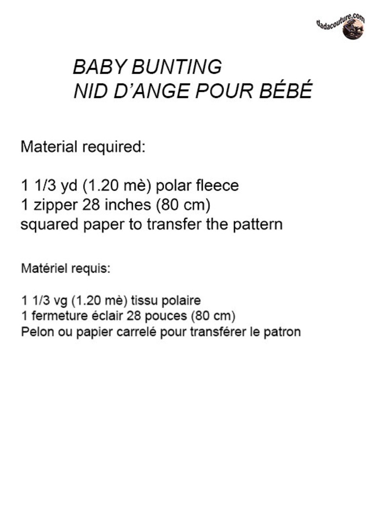 Instant Download PDF Baby's Bunting to Draft, Style Sewing Pattern, DIY ...
