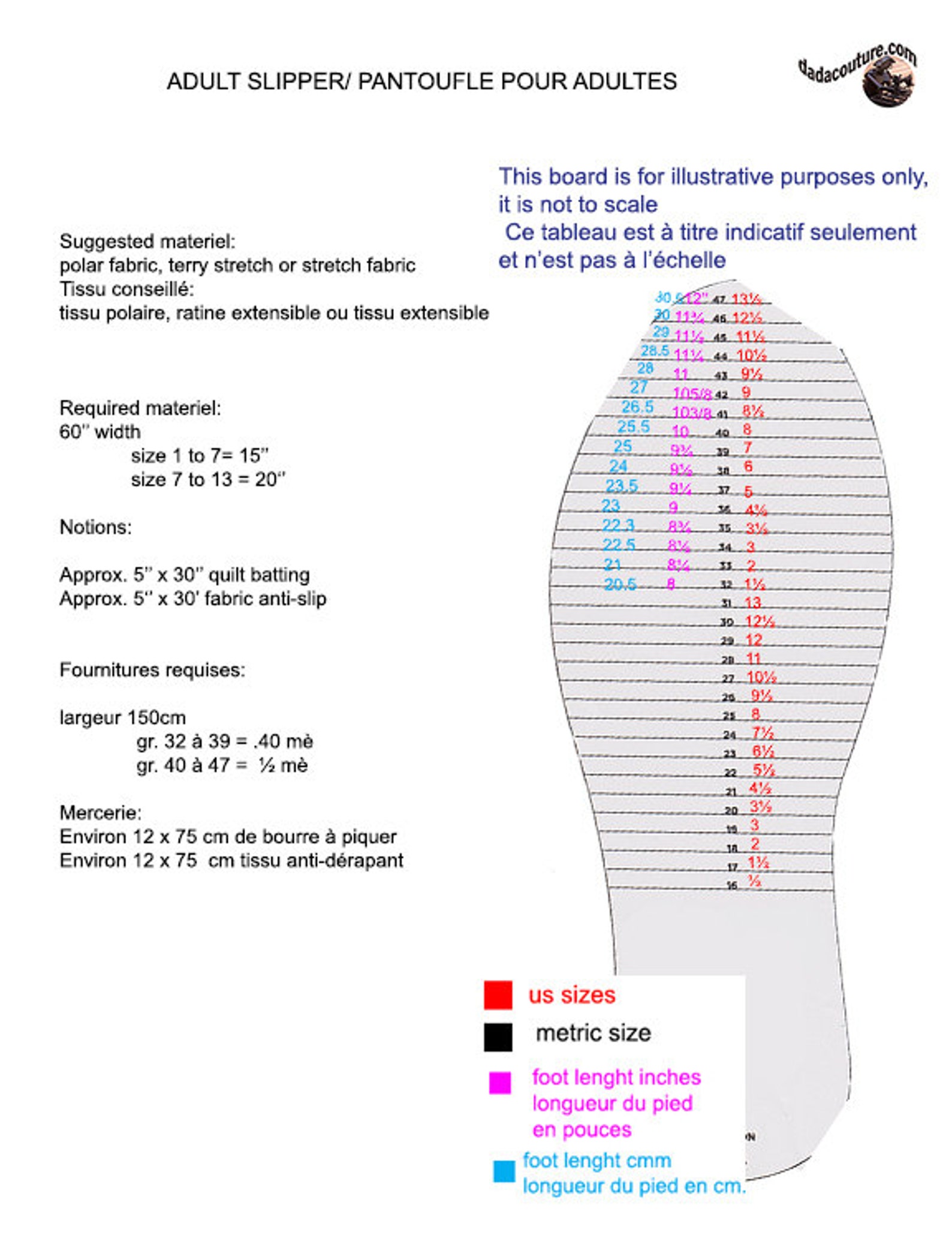 Adult Slipper Pattern PDF Tutorial, Instant Download Sewing Pattern ...