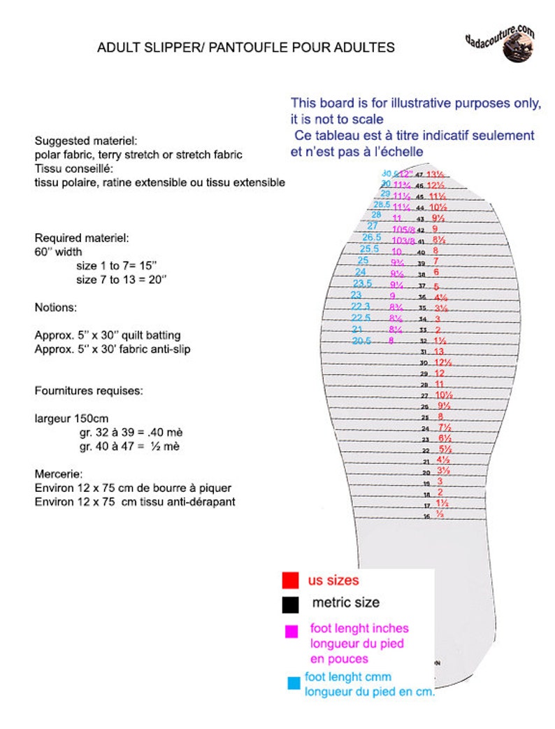 Adult Slipper Pattern PDF Tutorial, Instant Download Sewing Pattern ...