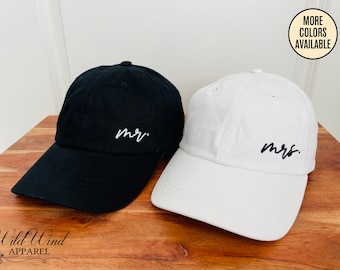 Mr and Mrs Hats Embroidered Dad Cap Mr Mrs Hats Newlywed - Etsy