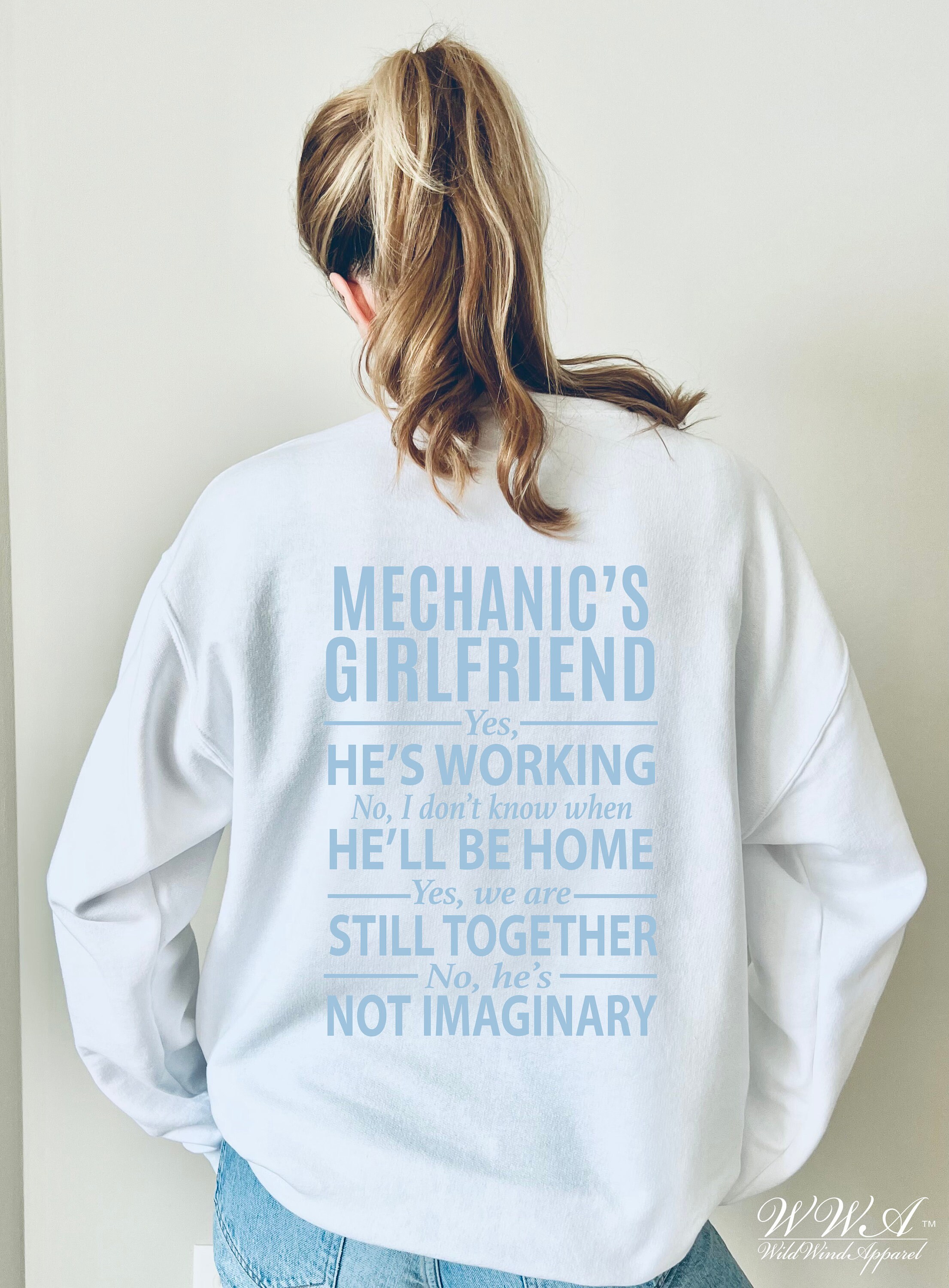 Mechanic's Girlfriend Yes He's Working... Sweatshirt - Etsy