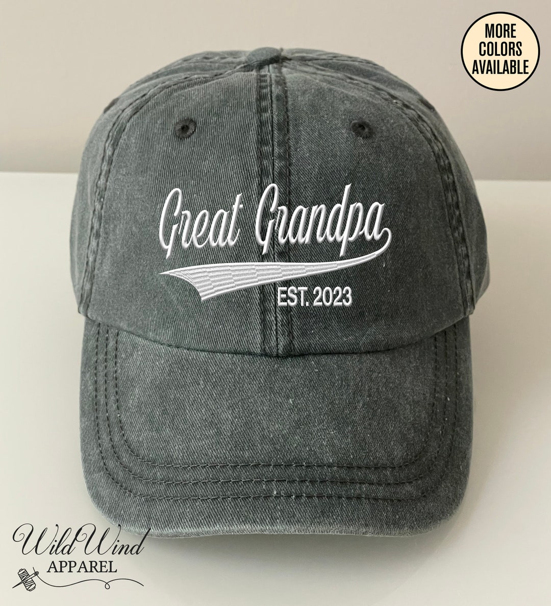 Great Grandpa Hat With Custom Year Est, Embroidered Hat, Personalized ...