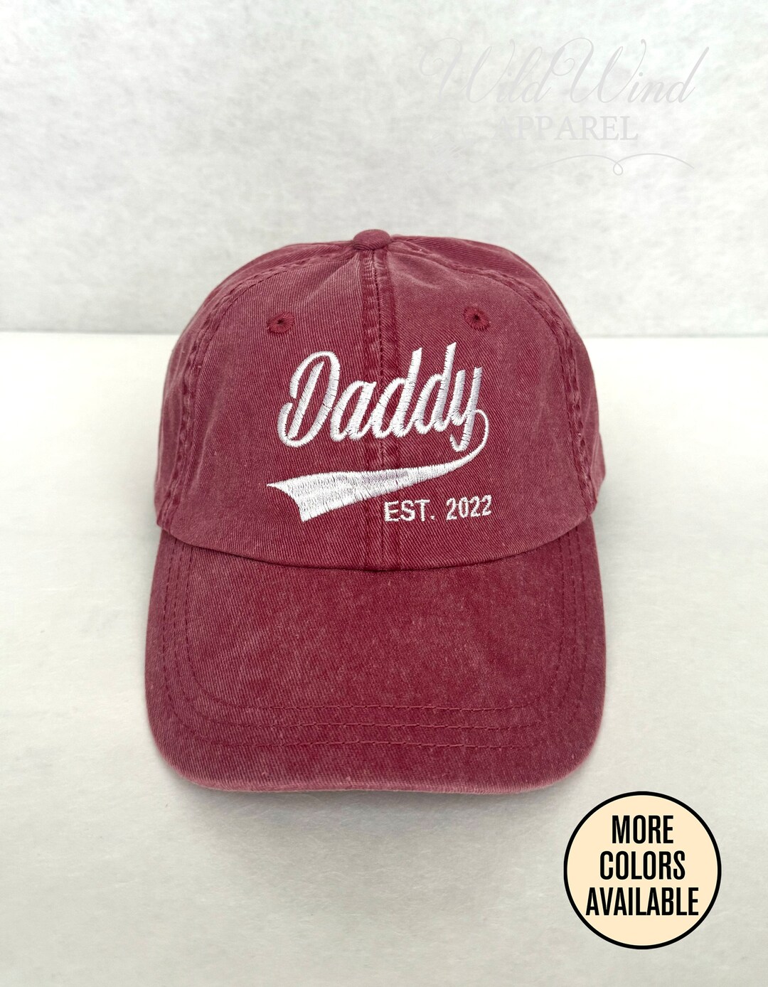 Daddy Hat With Custom Year Est, Unstructured Dad Hat, Custom Name Cap ...
