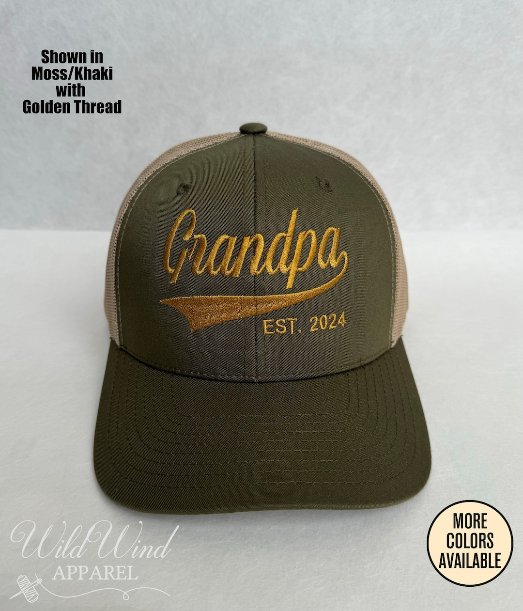 Grandpa Hat With Custom Year Est, Grandpa Snapback Hat, Embroidered Hat ...