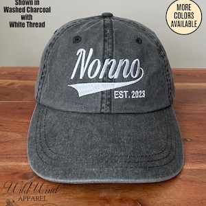 Nonno Hat With Custom Year Est, Embroidered Hat, Personalized Nonno Hat ...