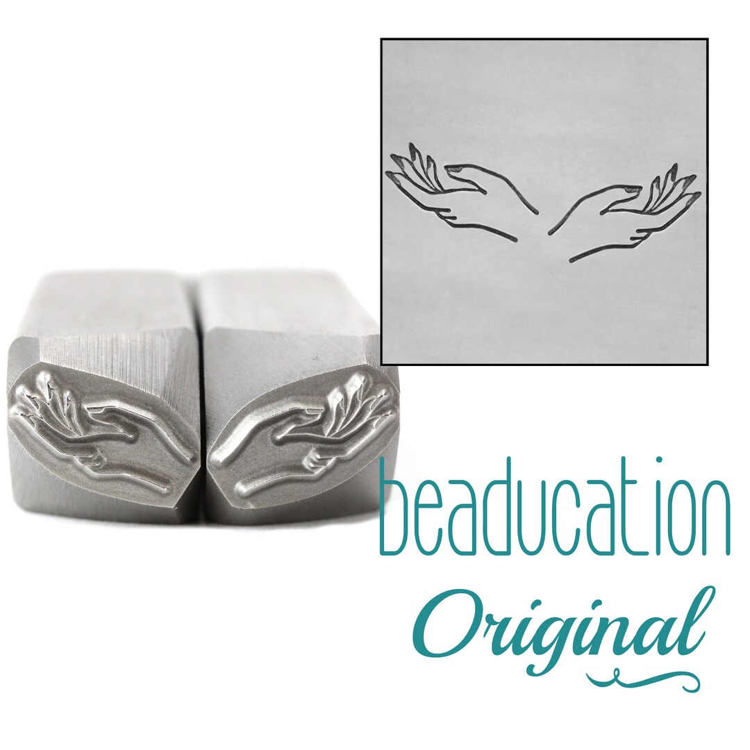 Hands Metal Design Stamps 11mm, Set of 2 - Beaducation Metal Stamping ...