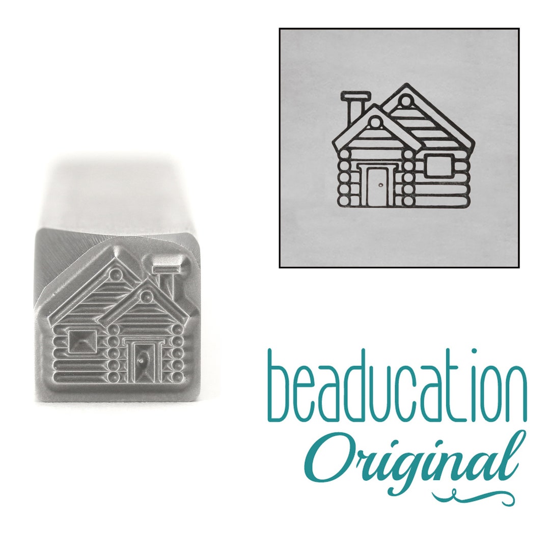 Log Cabin Metal Design Stamp 8mm - Beaducation Metal Stamping Punch ...