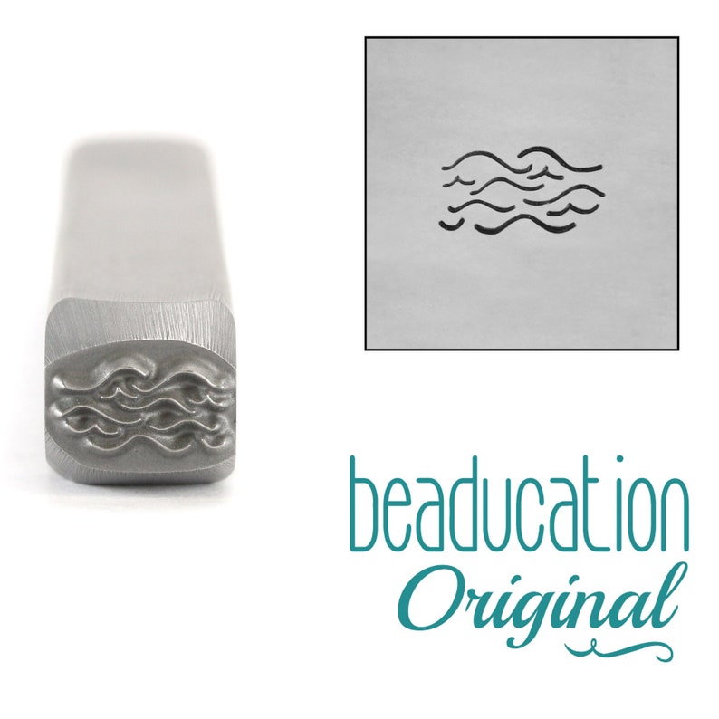 Simple Waves Metal Stamp 8mm Beaducation Metal Stamping - Etsy