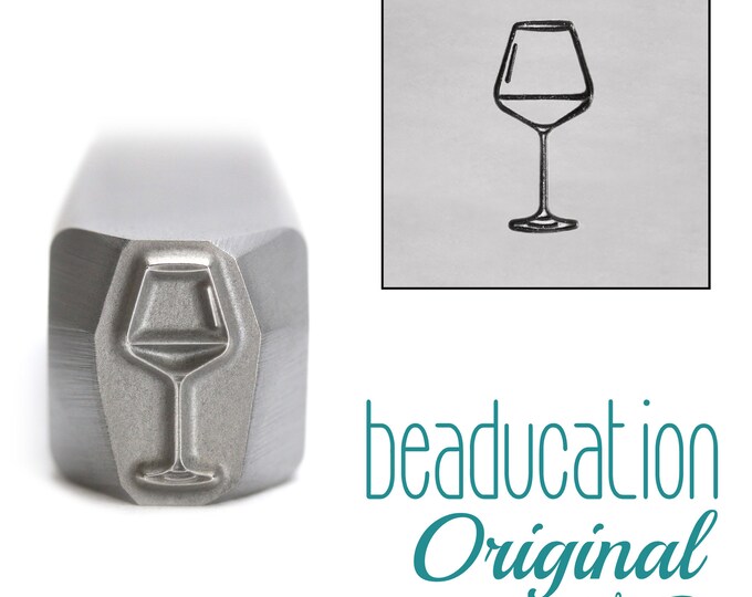 Red Wine Glass Metal Stamp 10.5mm - Beaducation Metal Stamping Punch ...