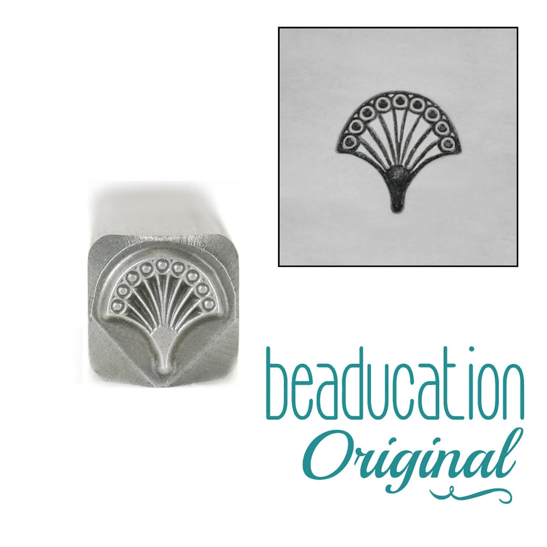 Fan Metal Design Stamp / Art Deco Fan Metal Stamp - Metal Stamping ...