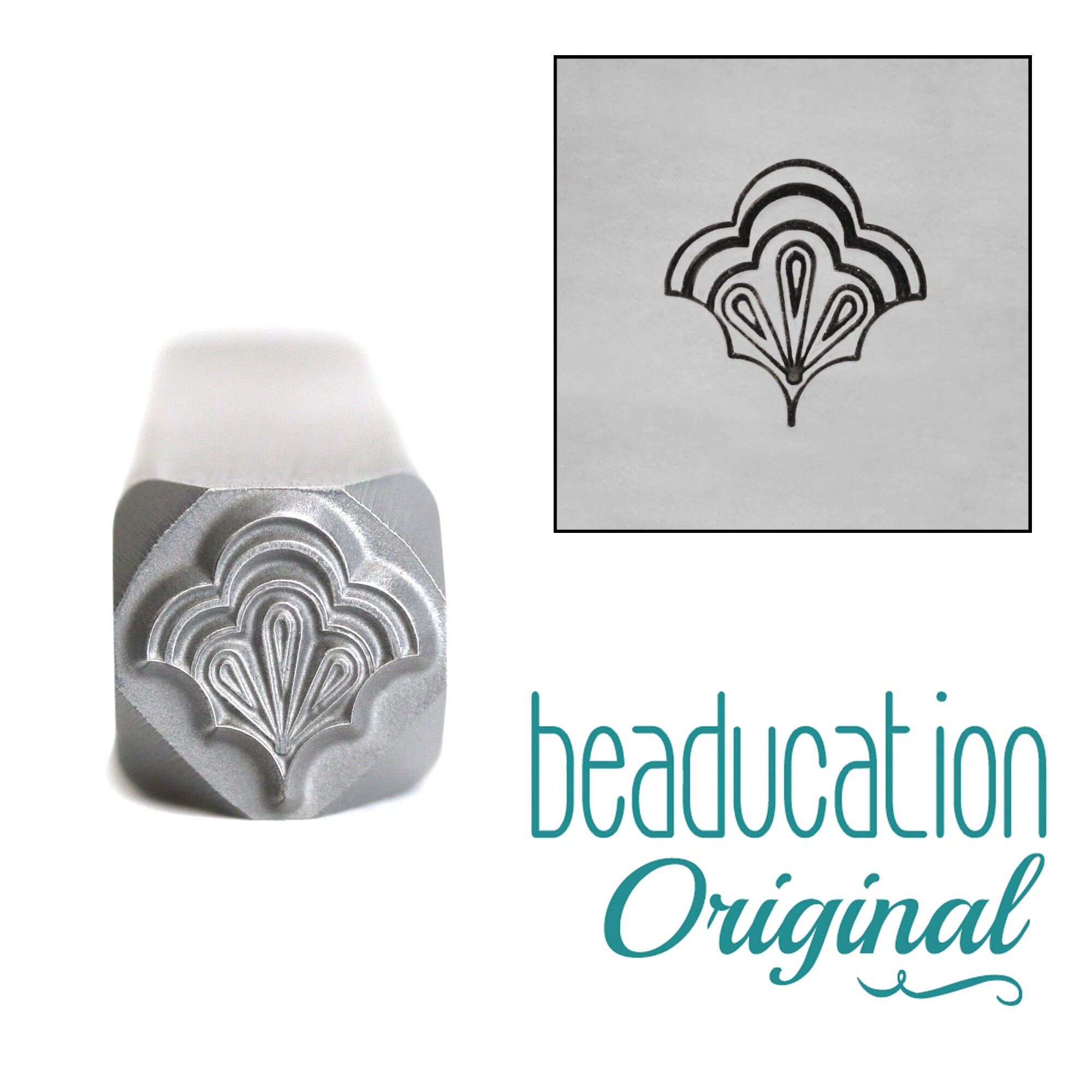Fan Metal Design Stamp Scalloped Fan 8mm Beaducation Metal - Etsy