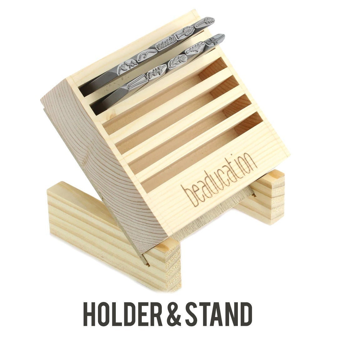 Wooden Stamp Holder for Rectangle Metal Stamps With Stand, Jewelry Tool ...
