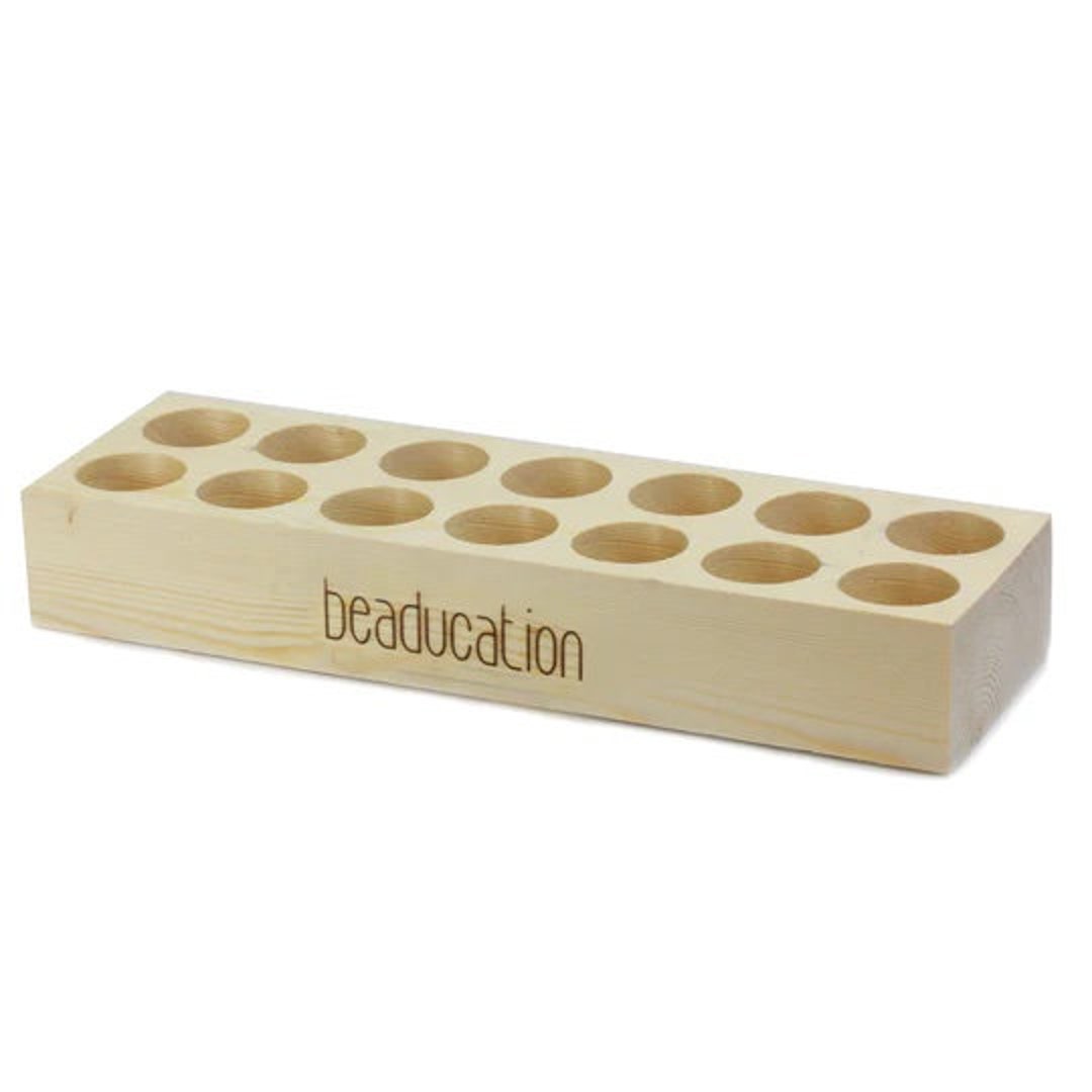 Wooden Stamp Holder for Metal Stamps, 25mm Holes, 14 Holes Jewelry Tool ...
