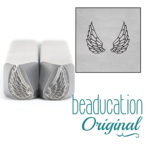 Wing Metal Design Stamps 8mm Set of 2 Beaducation Metal - Etsy