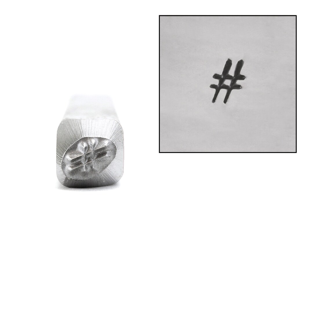 Hashtag Metal Design Stamp, Pound Sign, Number Sign Beaducation Metal ...