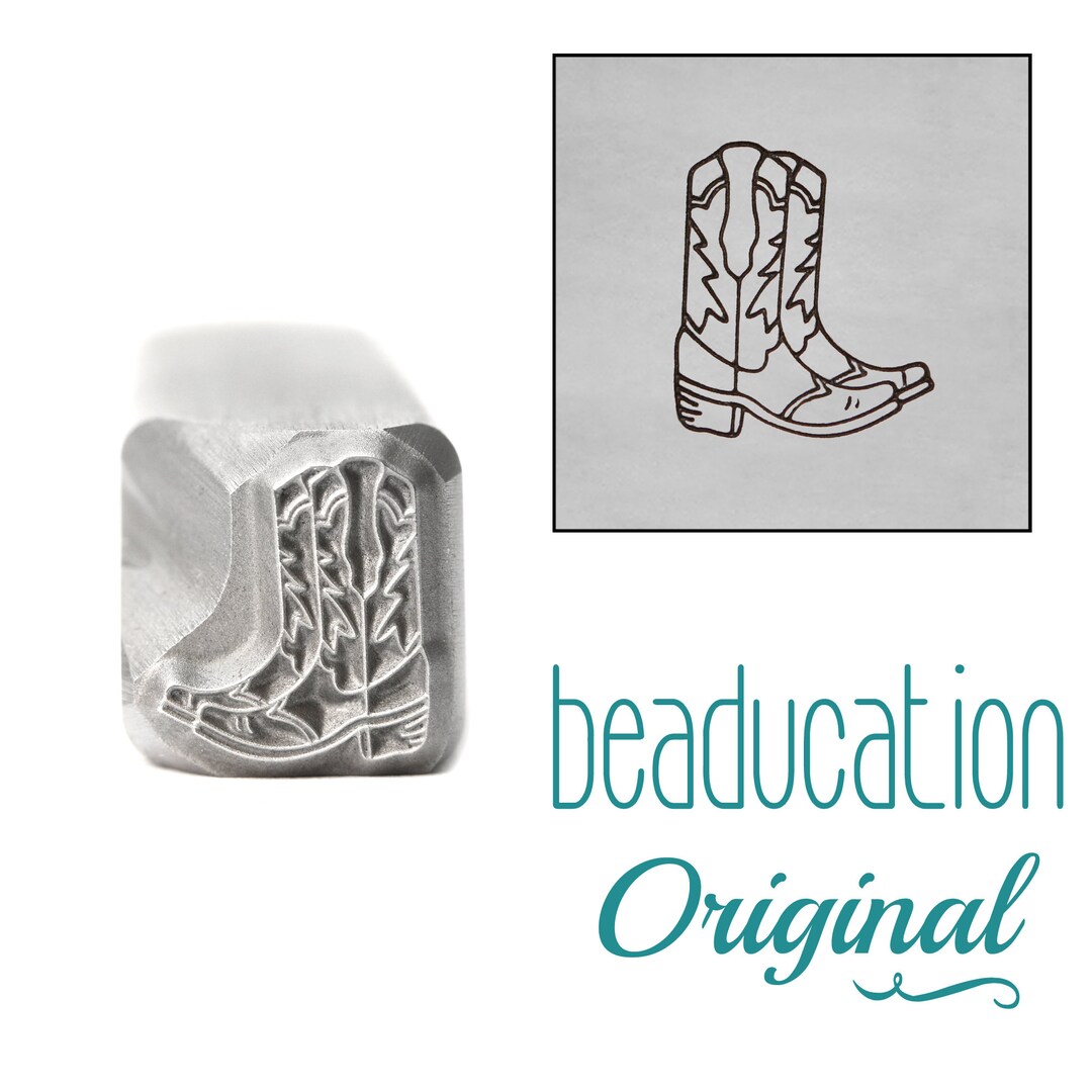 Cowboy Boots 8.3mm Metal Design Stamp Beaducation Metal Stamping Punch ...