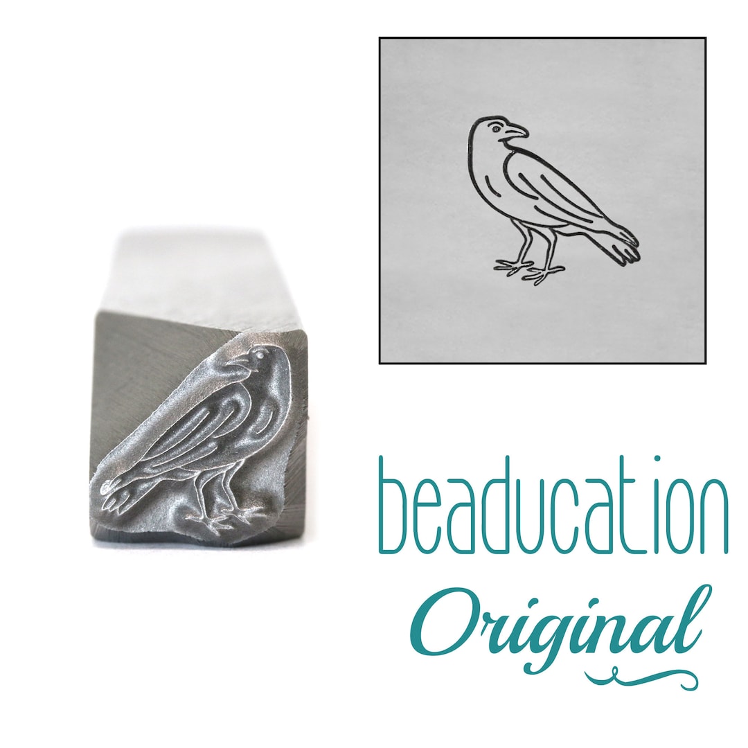 Crow Raven Looking Right Metal Stamp 8mm - Beaducation Metal Stamping ...