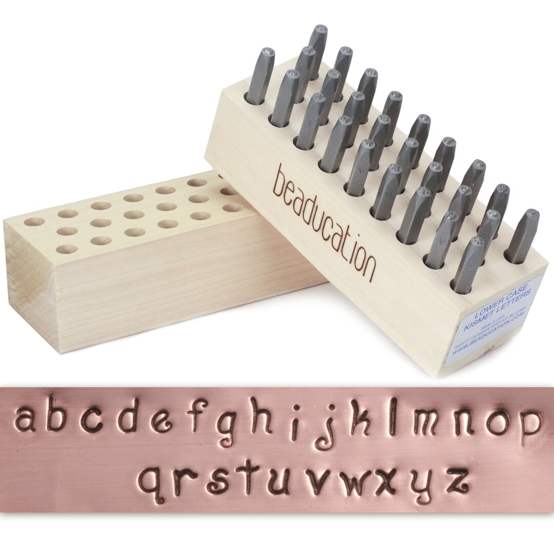 3.2mm Kismet Lowercase Letter Metal Stamp Set Beaducation Metal ...
