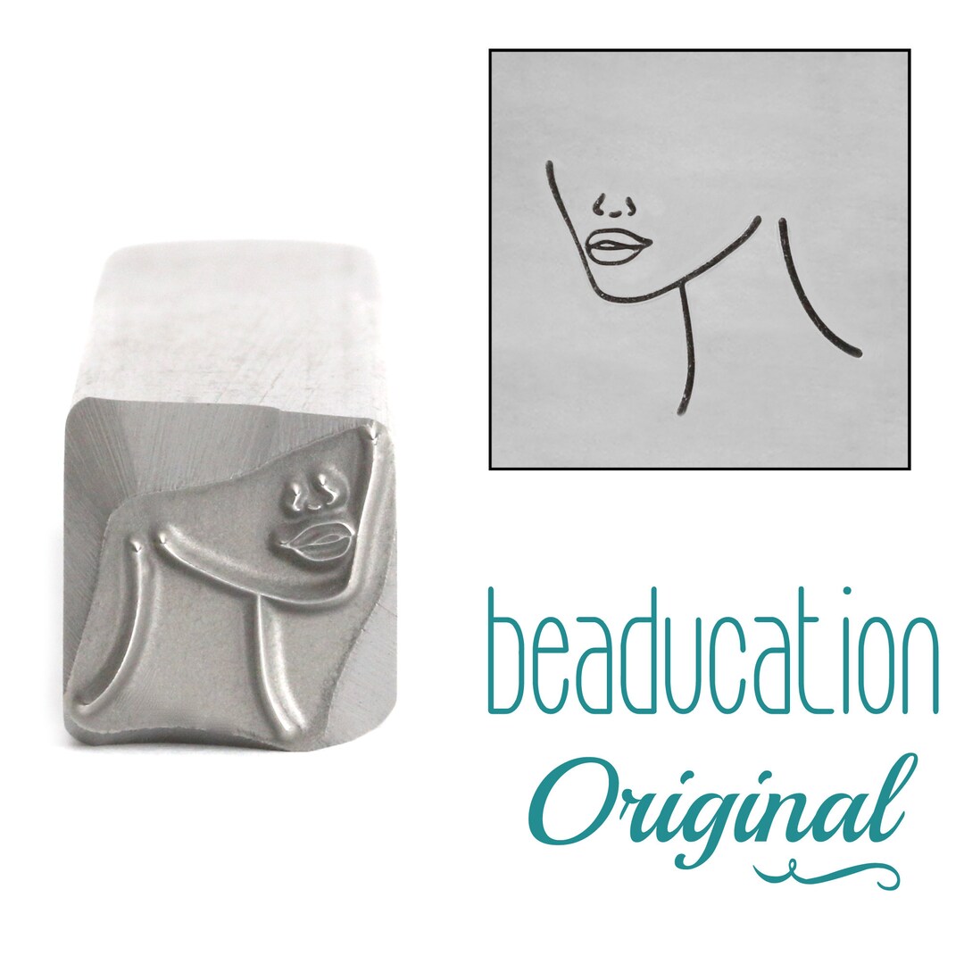 Head / Face Metal Stamp 11mm, Left or Right Facing - Beaducation Metal ...
