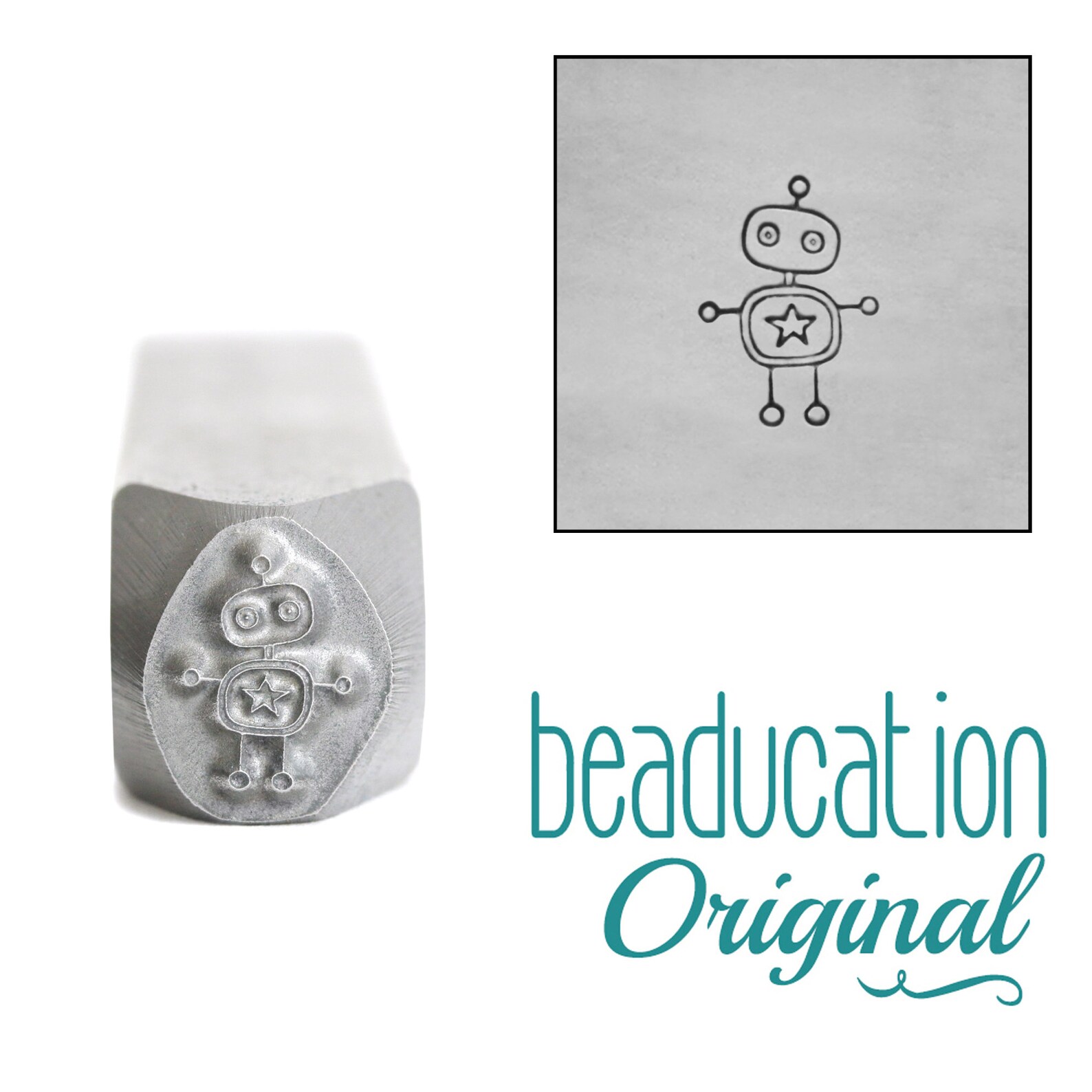 Robot Metal Design Stamp 7mm X 5mm Beaducation Metal | Etsy