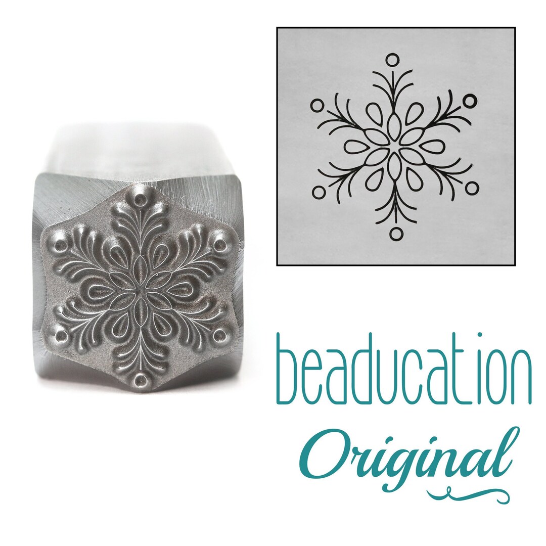 Traditional Snowflake Metal Design Stamp, Choice of 8mm or 14.5mm ...