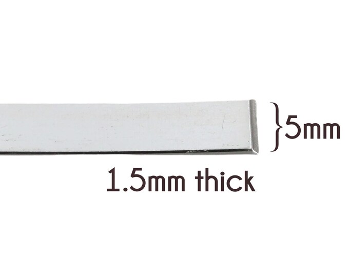 Sterling Silver Flat Wire 1.5mm Thick, 5mm Wide, by the Foot ...