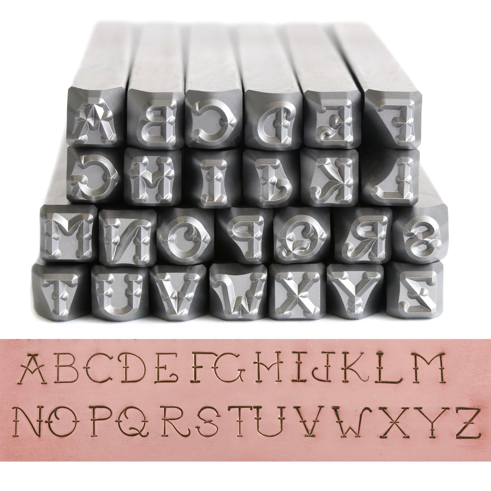 4mm Tattoo Font Uppercase Letter Metal Stamp Set Rated for - Etsy