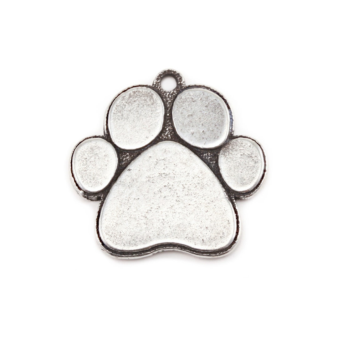 Pewter Dog Paw / Cat Paw Metal Stamping Blank Pendant Beaducation Metal ...