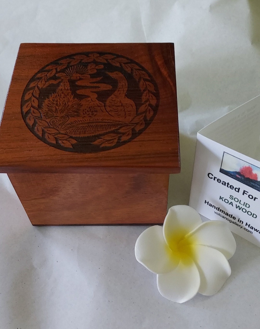 Hawaii Volcanoes National Park Koa Wood Treasure Box - 3x3 - Handmade ...