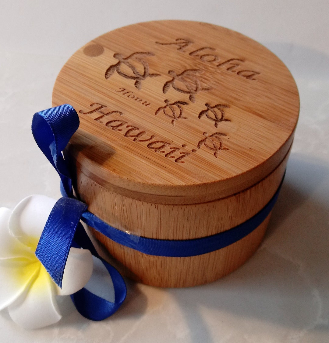 Bamboo Treasure Box With Good Luck honu Turtle - Etsy