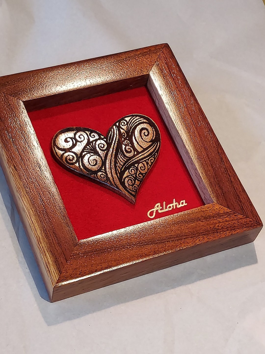 NEW! "aloha Wall Art" - Solid Koa Wood Frame With Engraved Koa Wood ...
