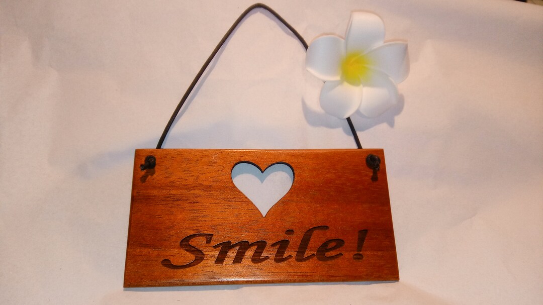 Hawaiian Koa Wood "smile" Sign - Etsy