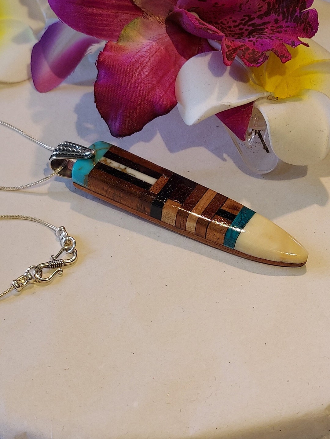 Unique Wood Intarsia Pendant One-of-a-kind Made in Volcano, Hawaii ...