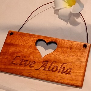 Hawaiian Koa Wood "live Aloha" Sign - Etsy