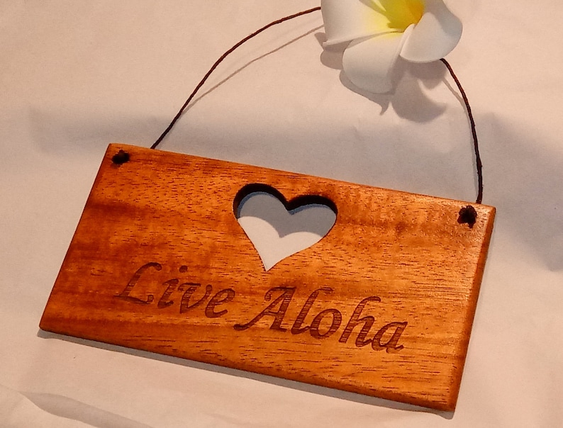 Hawaiian Koa Wood "live Aloha" Sign - Etsy