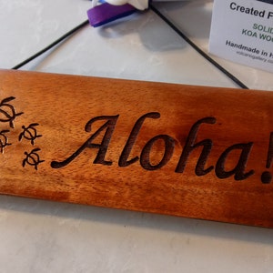 Hawaiian Koa Wood "aloha" Sign With Honu ( Good Luck) Turtles ...