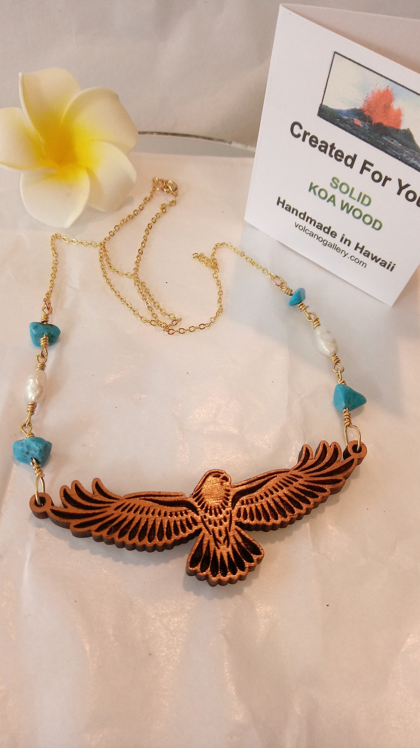 Koa Wood Hawaiian Hawk Necklace handmade in Hawaii Ready to - Etsy