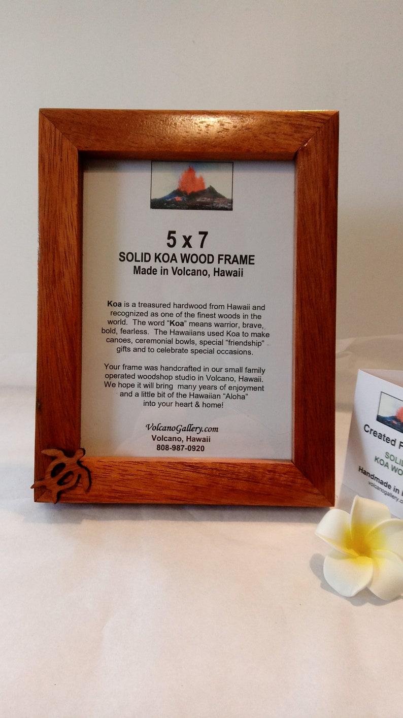 Hawaiian Koa Wood Frame With HONU Turtle Accent Solid - Etsy