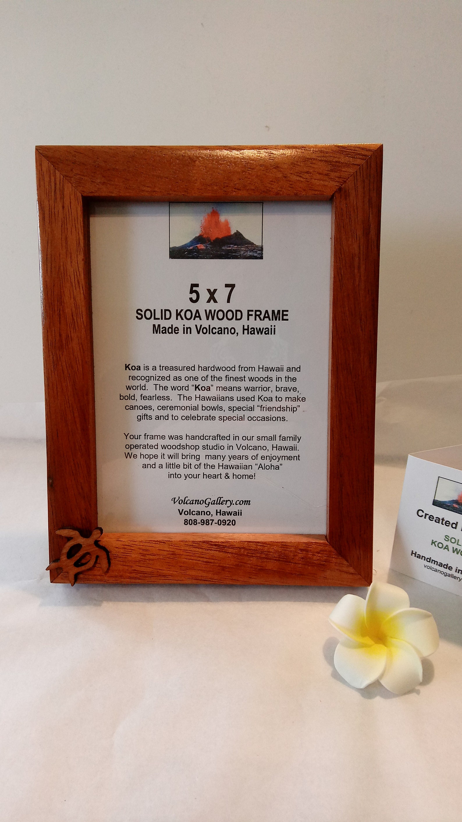 Hawaiian Koa Wood Frame With "good Luck" Honu Turtle Accent - 5x7 ...